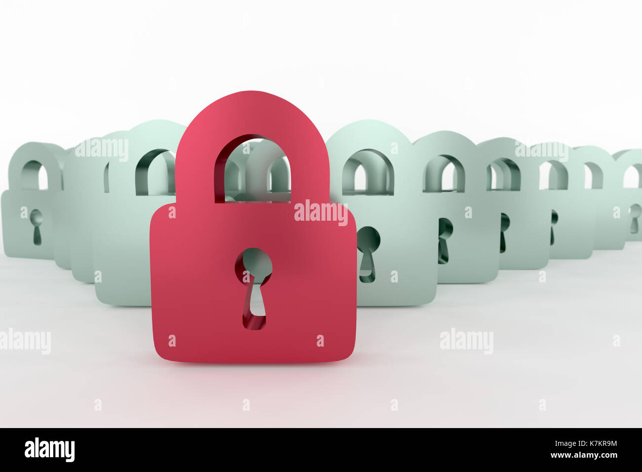 3d rendering of locks isolated white background Stock Photo - Alamy