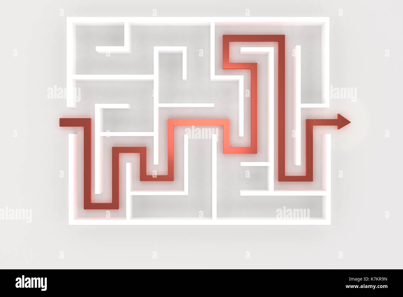 Top view white labyrinth 3d hi-res stock photography and images - Alamy