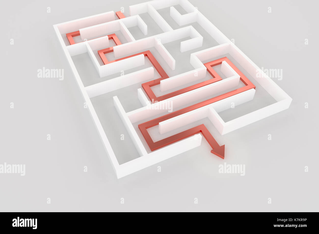 Top view white labyrinth 3d hi-res stock photography and images - Alamy