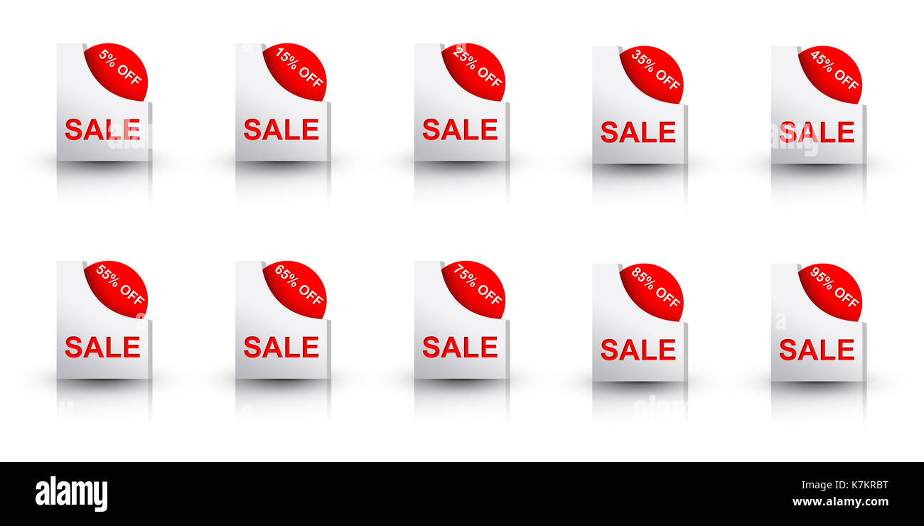 Paper folder discount sale label set Stock Photo - Alamy