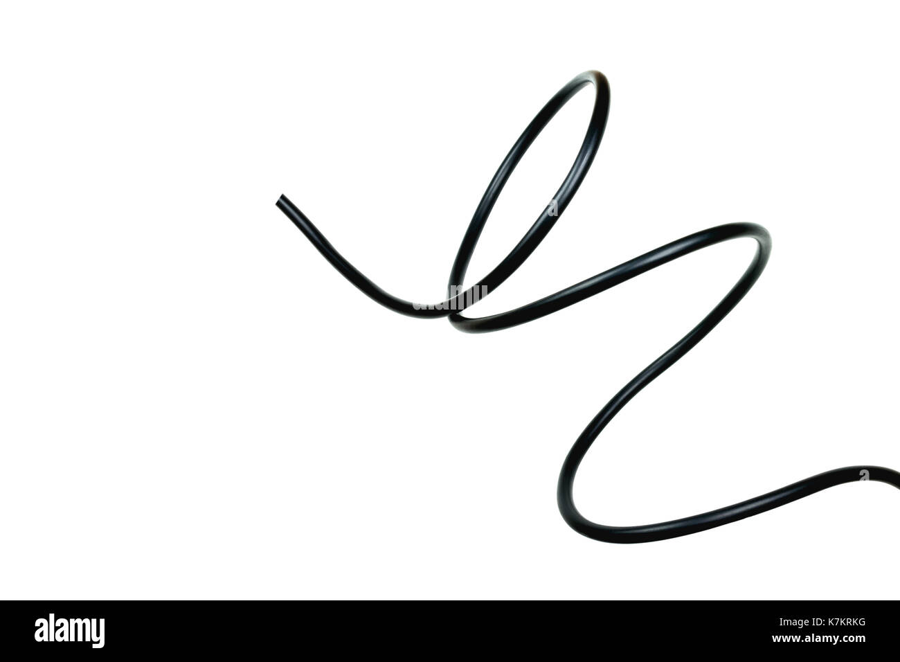 black wire cable isolated on a white background abstraction Stock Photo ...