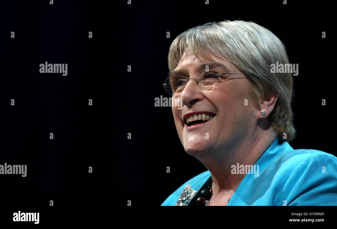 Liberal Democrats President Baroness Brinton makes a speech during the ...