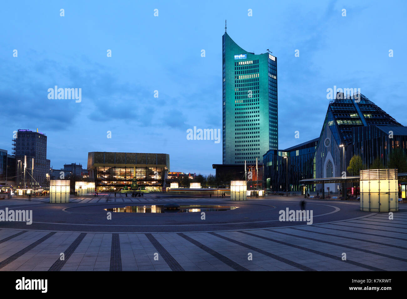 Leipzig Panorama Tower MDR University Augustus square Gewandhaus ...