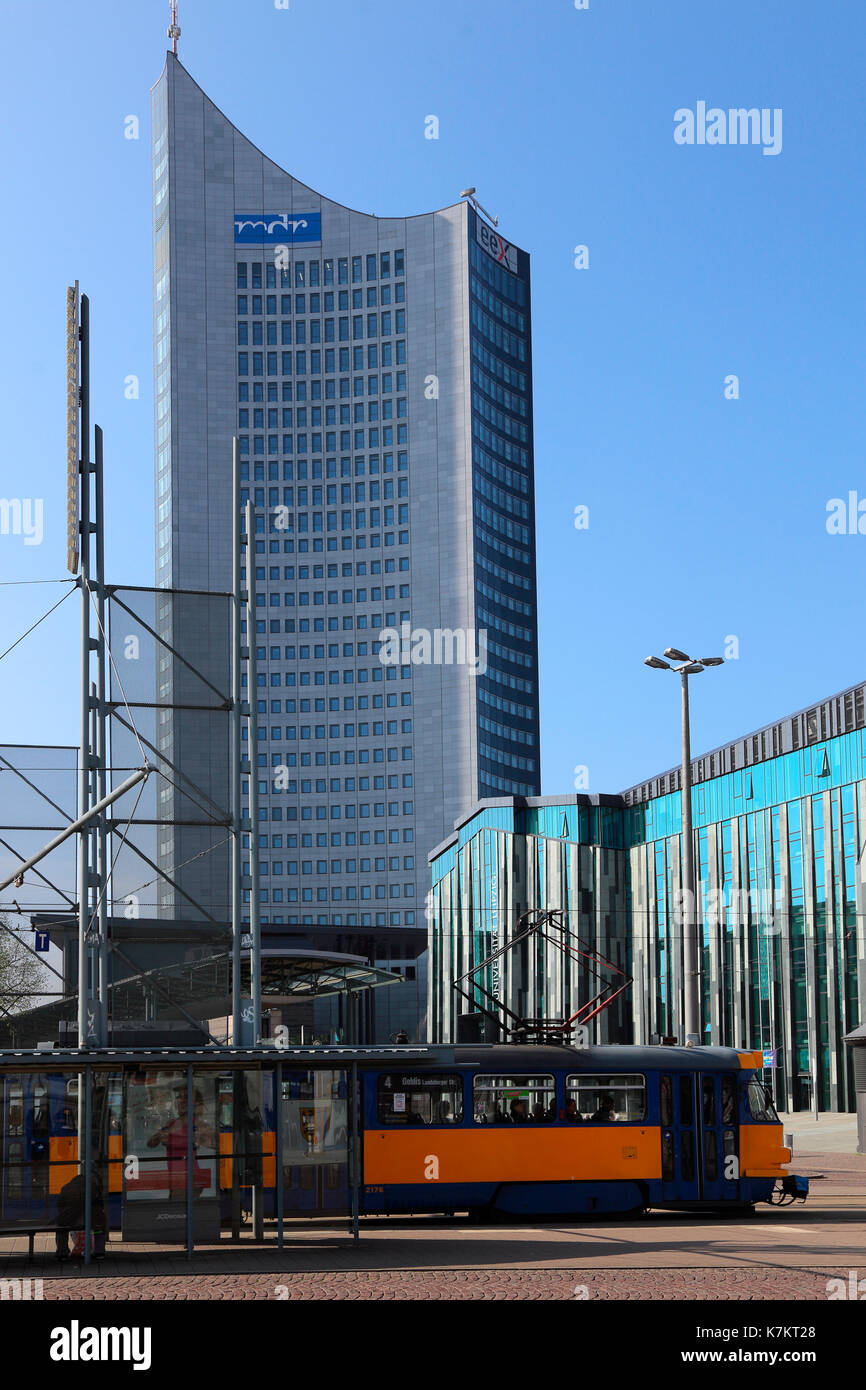 Leipzig Augustus square Panorama Tower MDR Stock Photo - Alamy
