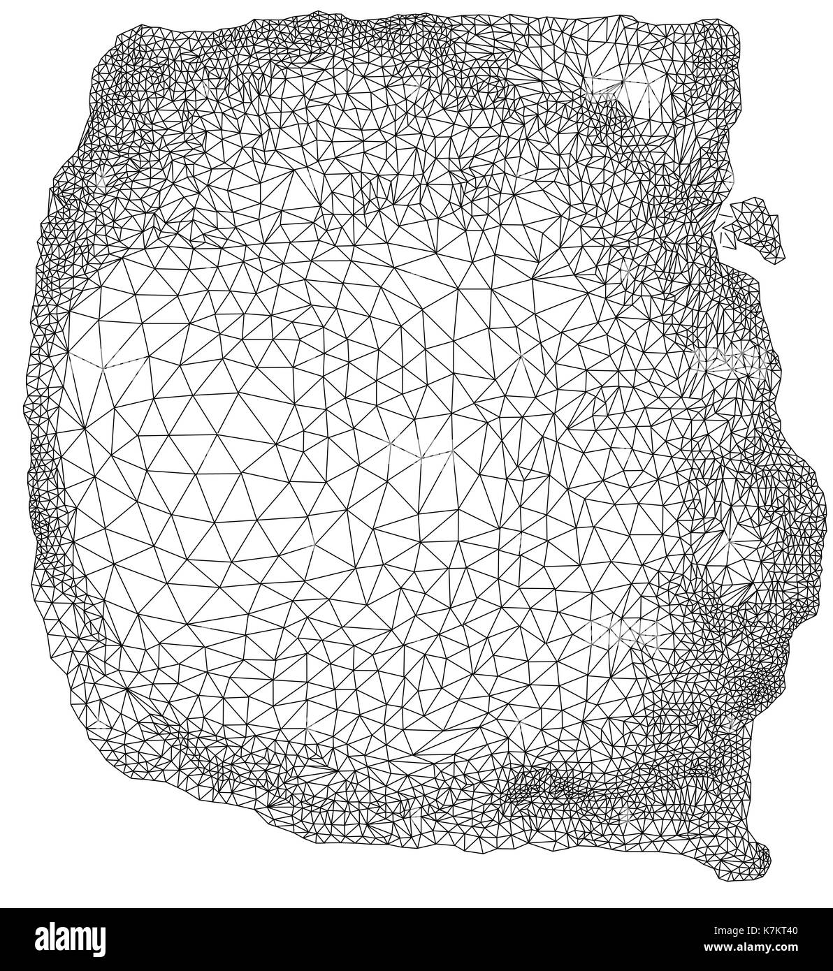 An intricate digital delauney triangulation drawing, abstract geometric ...