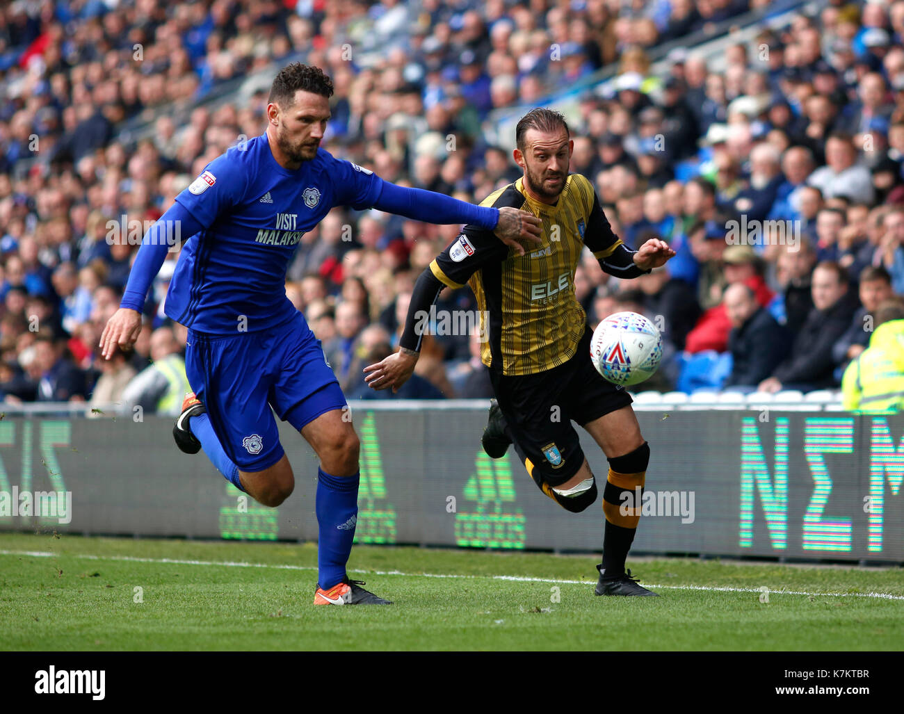 Cardiff City's Sean Morrison (left) and Sheffield Wednesday's Steven ...