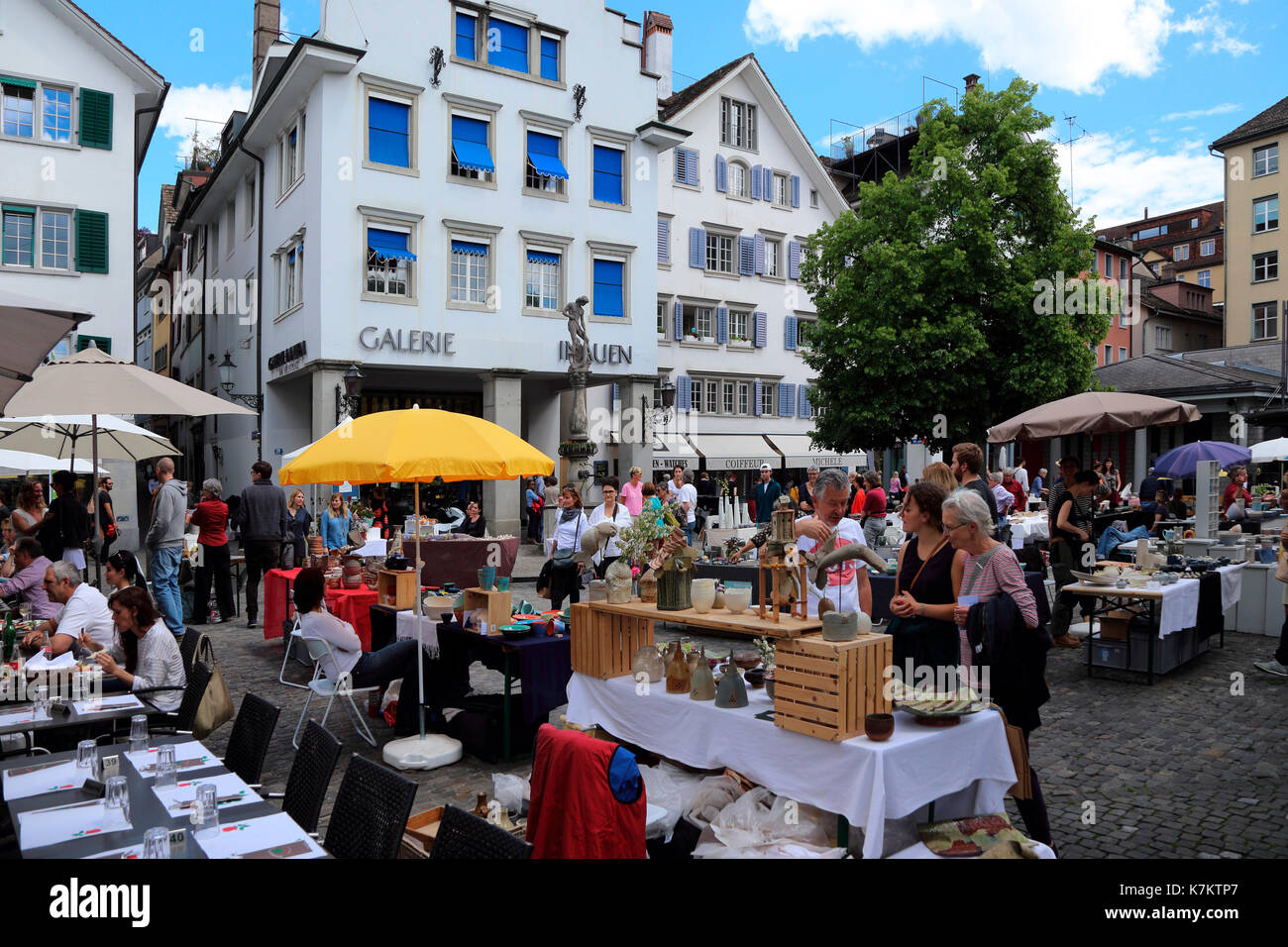Switzerland Zurich Hechtplatz Stock Photo - Alamy