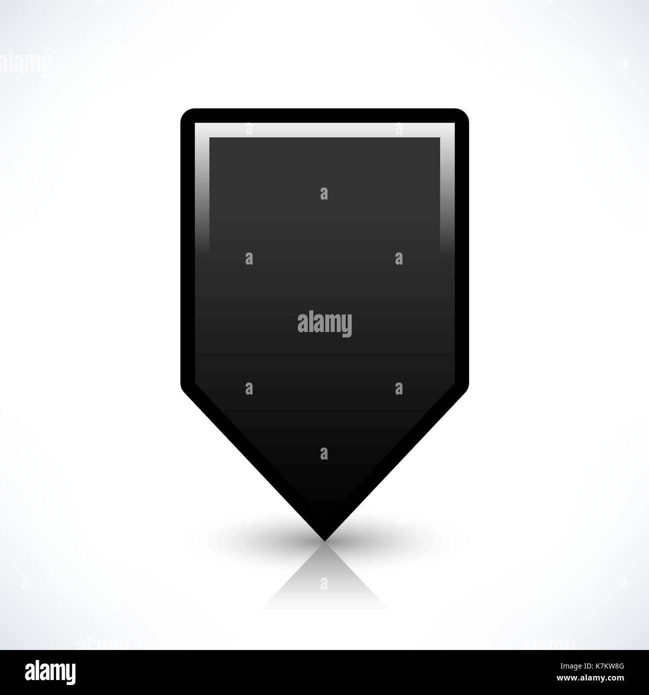 Blank map pin location sign rounded square shape icon with gray shadow ...