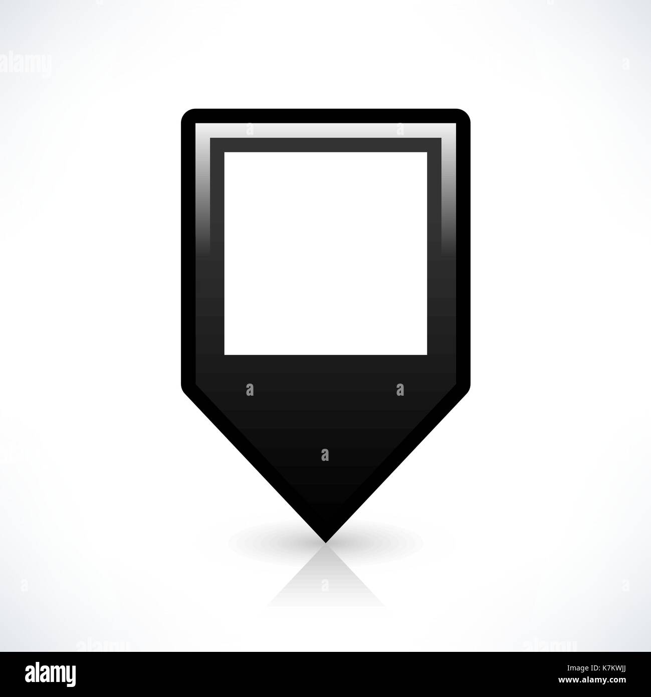 Blank map pin location sign rounded square shape icon with gray shadow ...