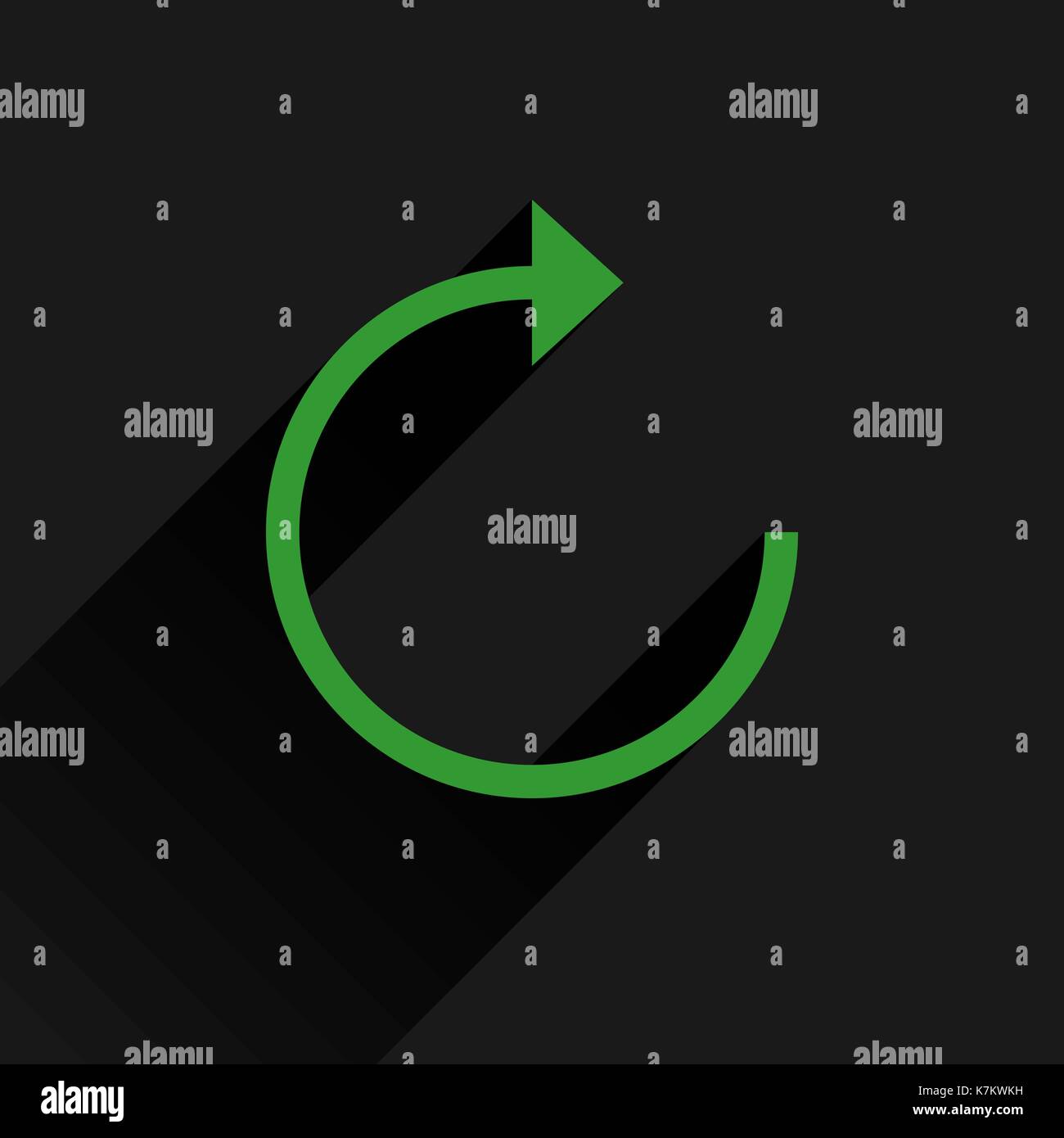 Green arrow icon reload, refresh, rotation, reset, repeat sign. Web ...