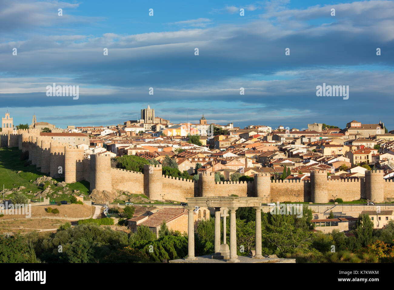 Four Posts - Los Cuatro Postes - and town of Avila with Extra-Muros ...