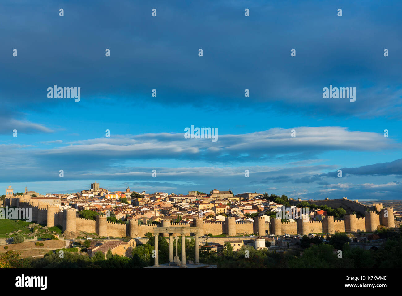 Four Posts - Los Cuatro Postes - and town of Avila with Extra-Muros ...