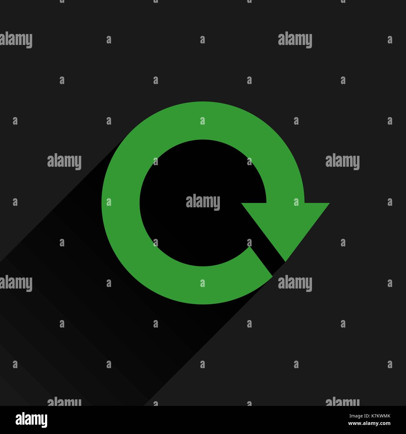 Green arrow icon reload, refresh, rotation, reset, repeat sign. Web ...