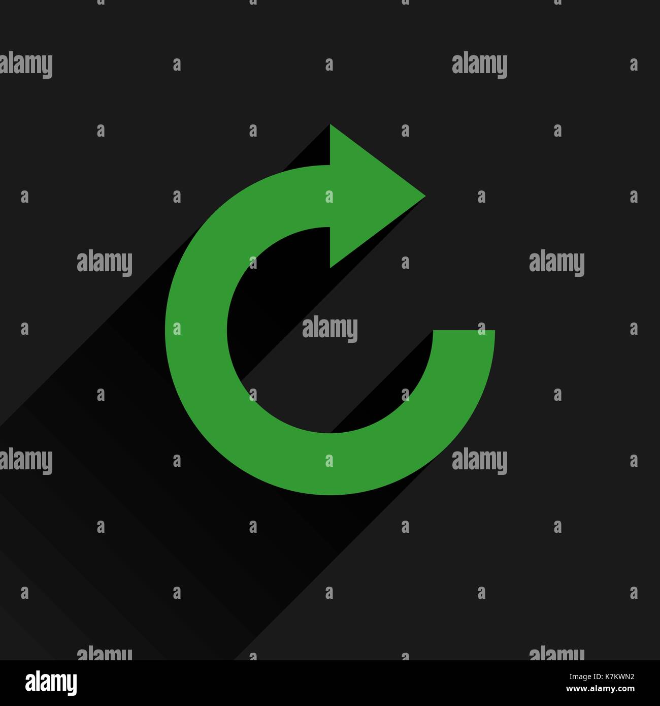 Green arrow icon reload, refresh, rotation, reset, repeat sign. Web ...