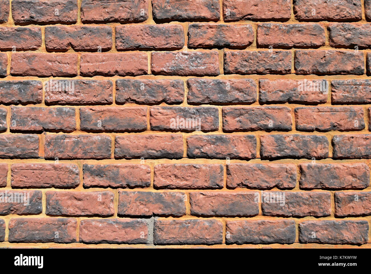 horizontal background of brick wall built of red brick Stock Photo - Alamy