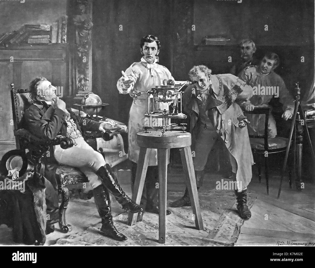 JOSEPH von FRAUNHOFER (1787-1826) German physicist shown in an 1897 ...