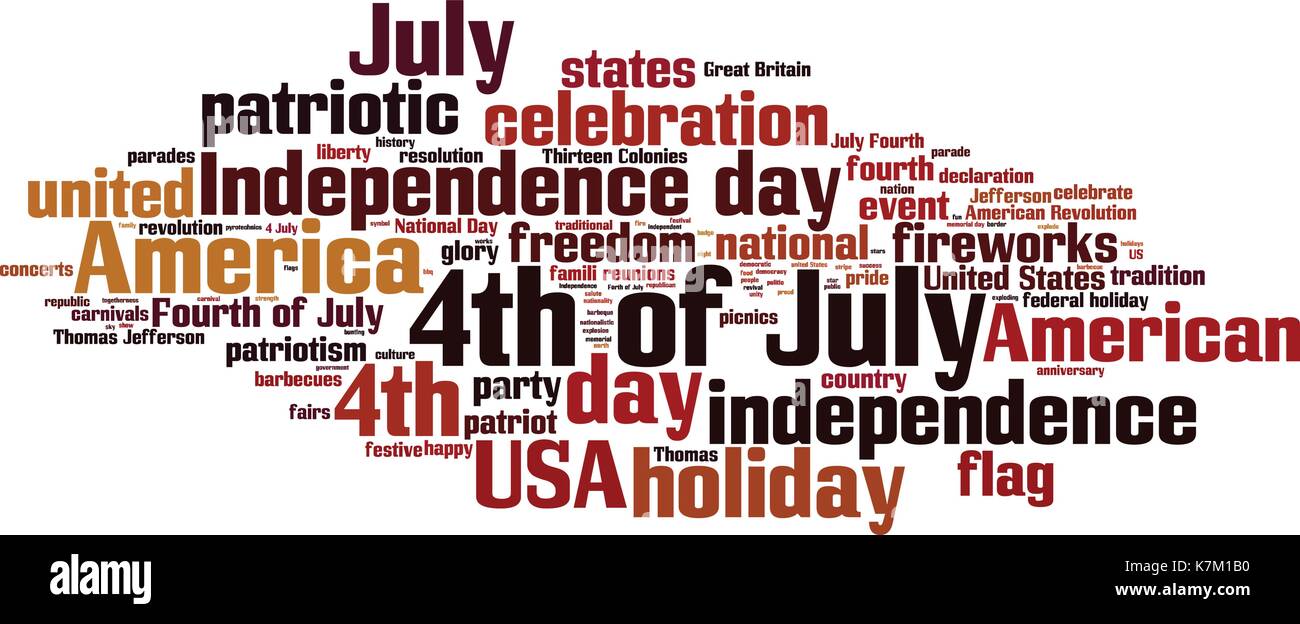 4th of July word cloud concept. Vector illustration Stock Vector Image ...