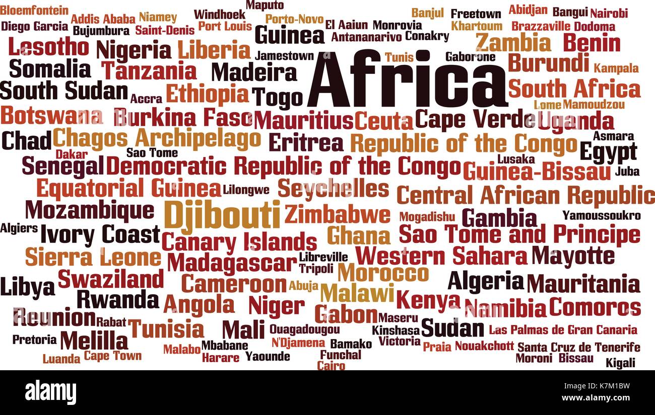 Africa word cloud Stock Vector Images - Alamy