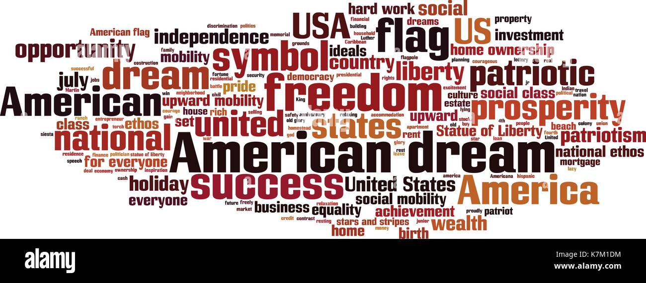 American dream word cloud concept. Vector illustration Stock Vector ...