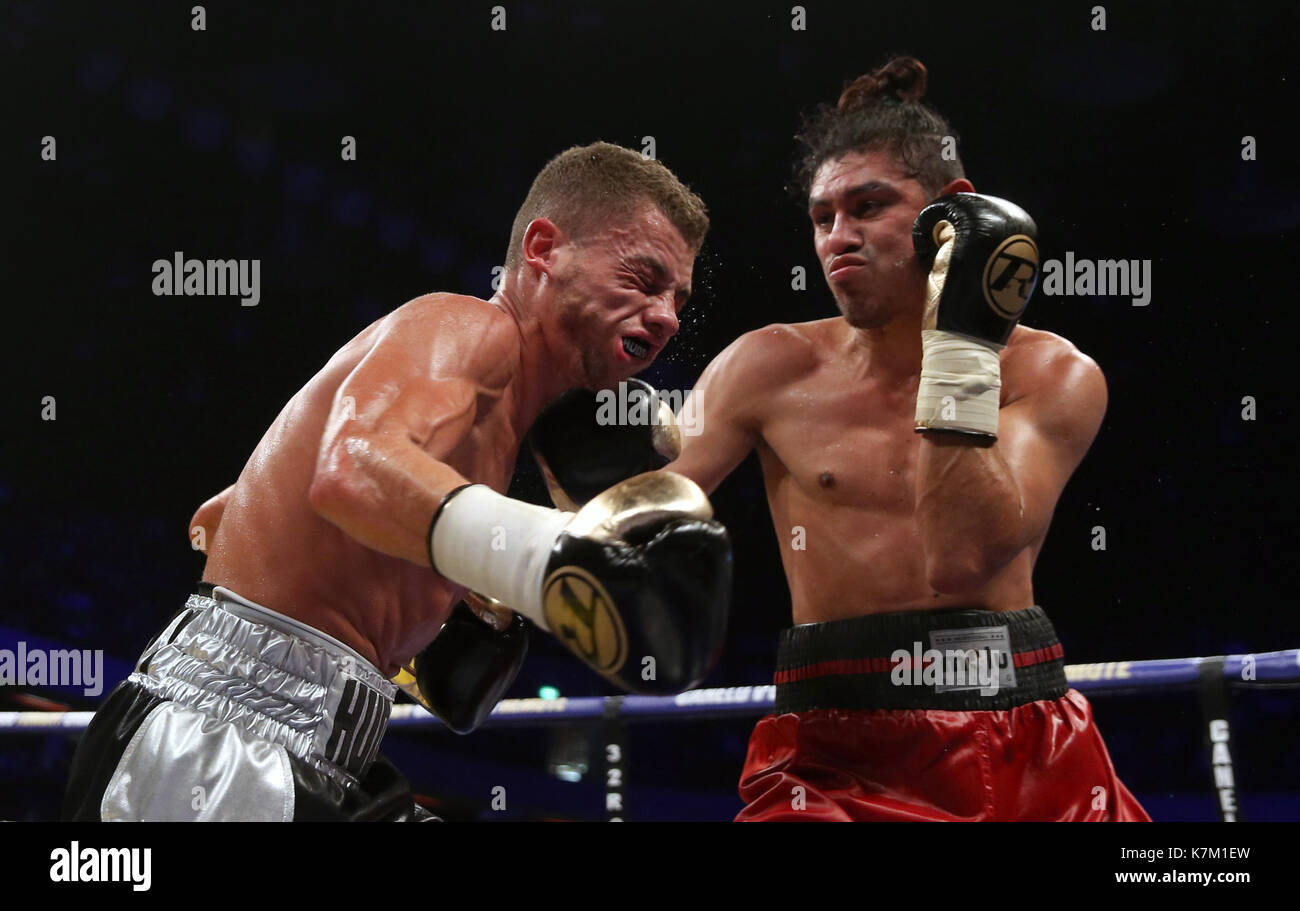 Lucien Reid (left) and Jose Aguiler in the International Featherweight ...