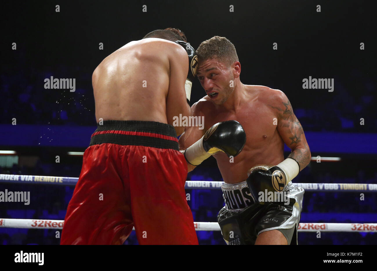 Lucien Reid (right) and Jose Aguiler in the International Featherweight ...
