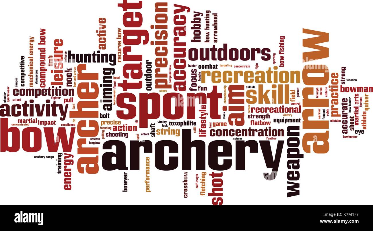 Archery word cloud concept. Vector illustration Stock Vector Image & Art - Alamy