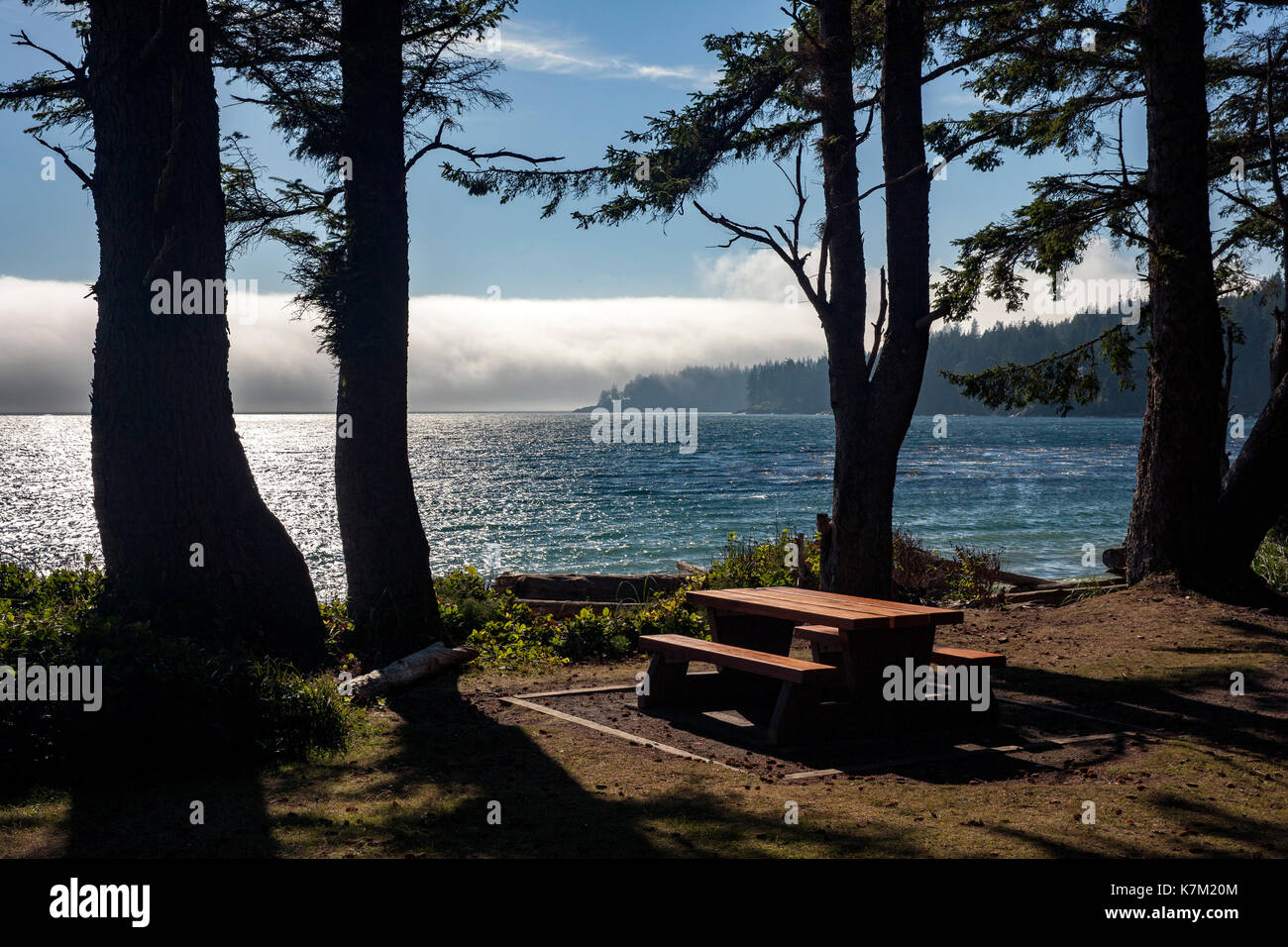 Picnic area at french beach provincial park hi-res stock photography ...