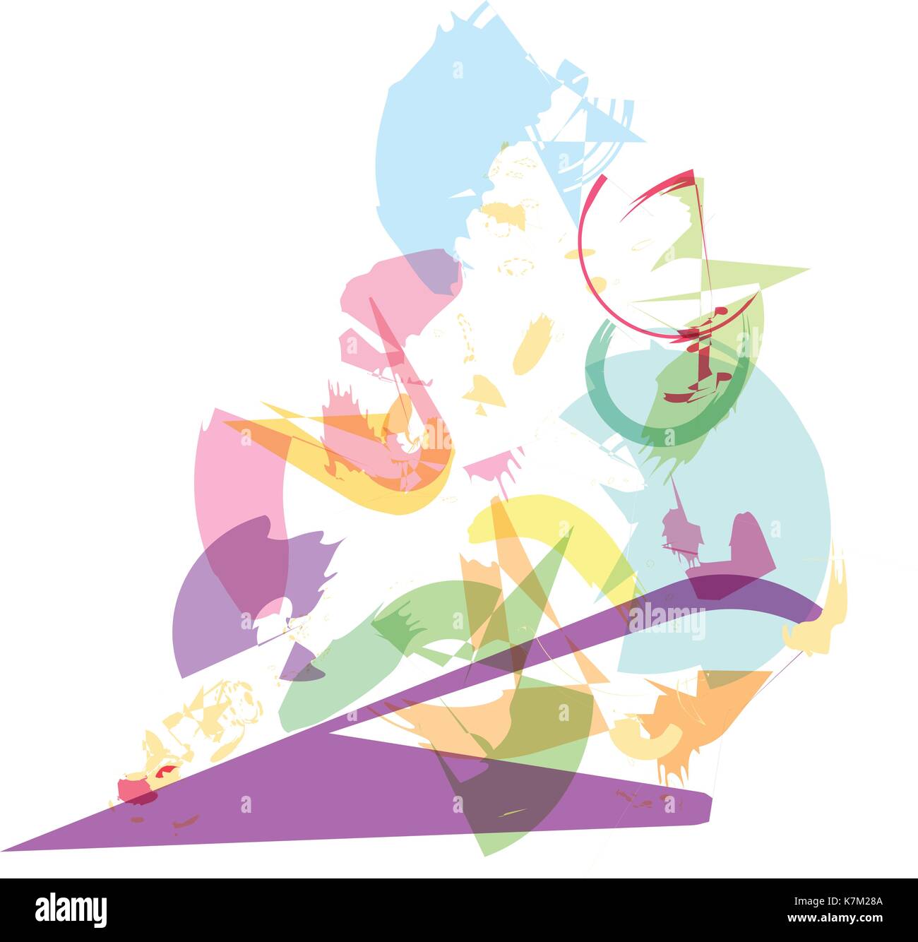 Trendy colorful transparent shapes abstract background illustration ...