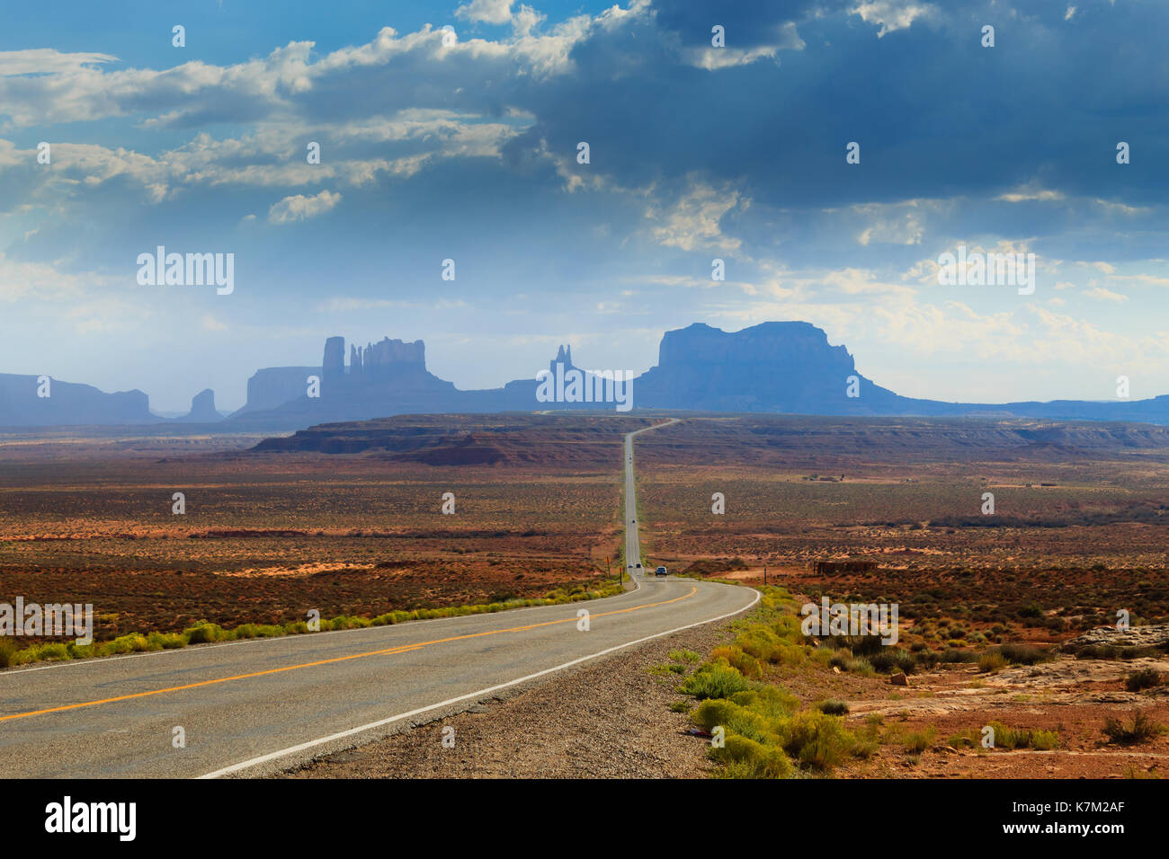 Road to Monument Valley, Arizona USA. Desert landscape Stock Photo - Alamy