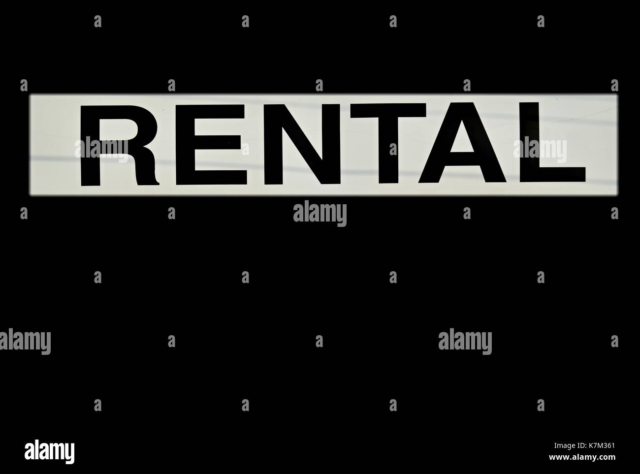 Black and white rental sign - generic - black background Stock Photo ...