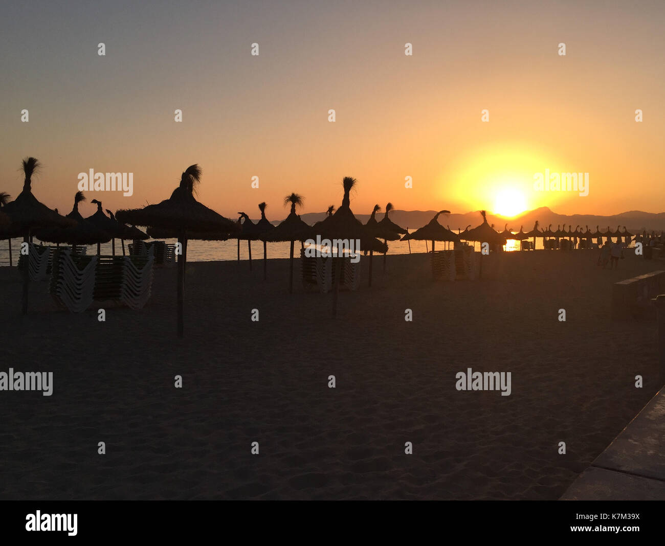 Sunset in Playa de Palma, Mallorca Stock Photo - Alamy