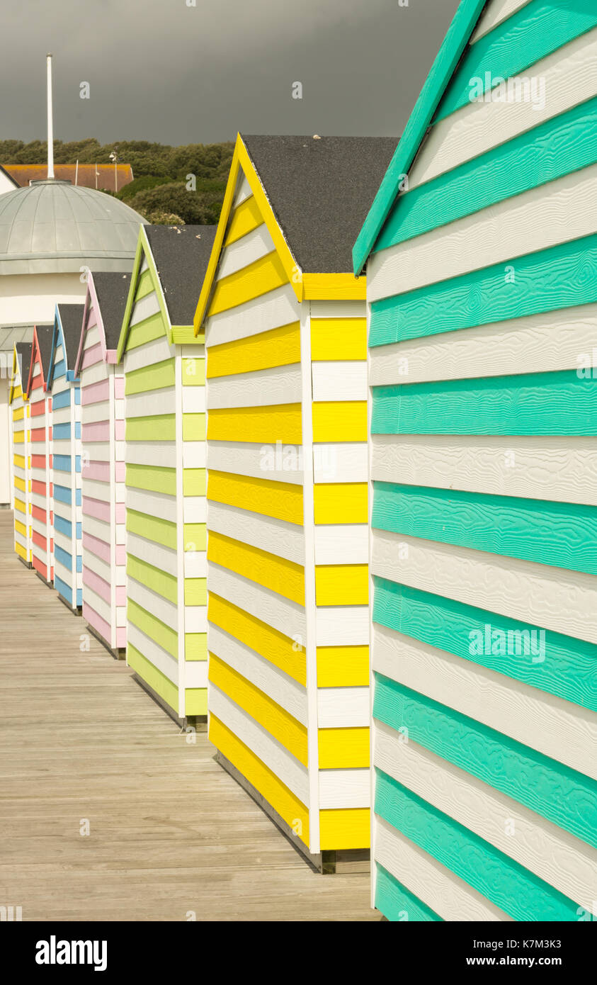 Stripey beach huts Stock Photo - Alamy