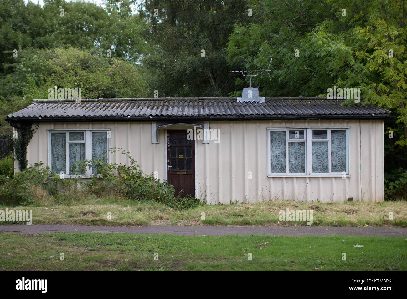 General view of the exterior of post ww2 pre fabricated home hi-res ...