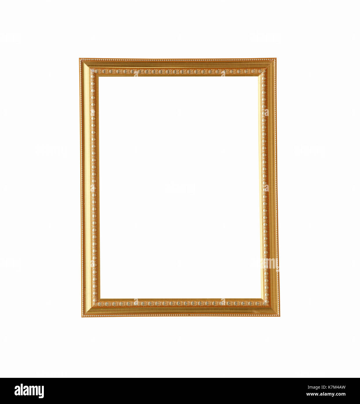 Gold wooden frame isolated on white background and have clipping paths ...