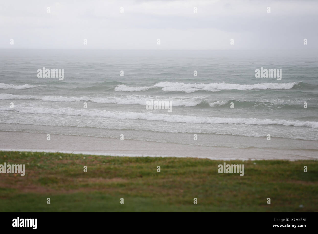 Sea beach and rain cloud sky,Coastal storms are coming Stock Photo - Alamy