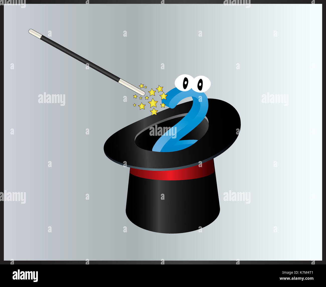 number magic hat and wand symbol icon design. Beautiful illustration ...