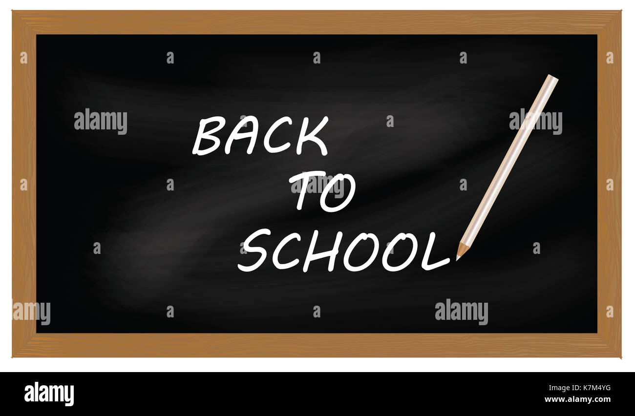 Black chalkboard background illustration with sign back to school and ...