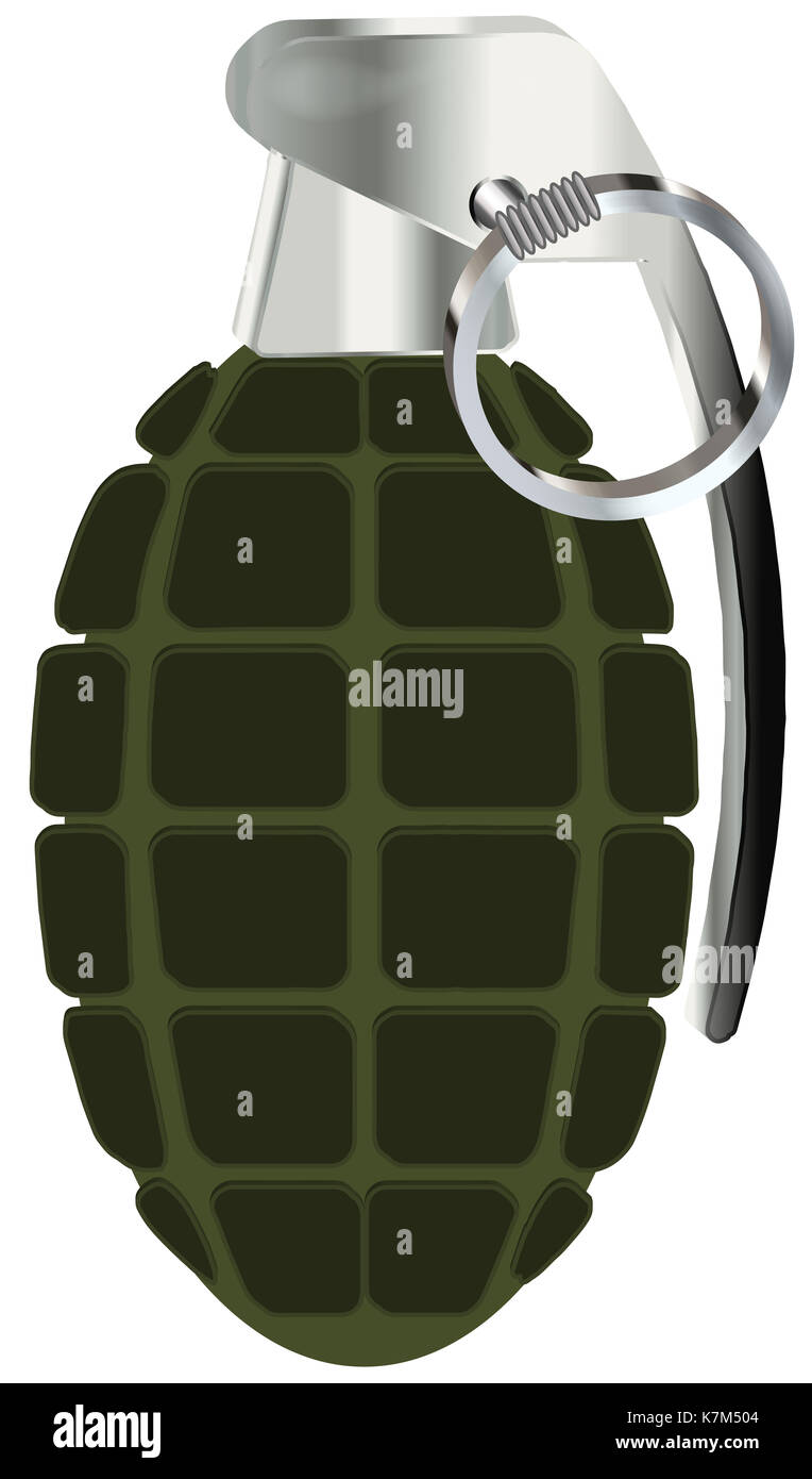 hand grenade vector illustration isolated on white background Stock ...
