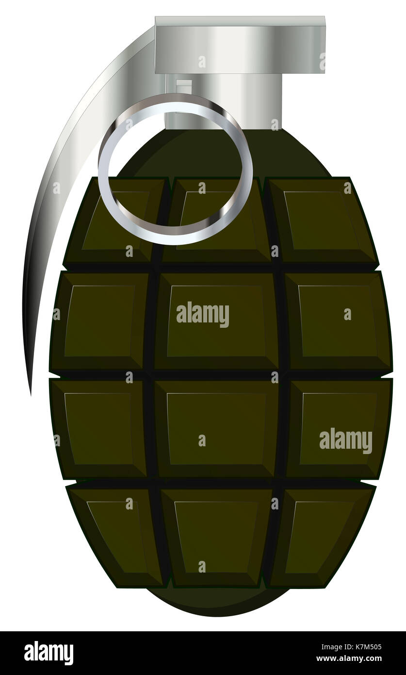 hand grenade vector illustration isolated on white background Stock ...