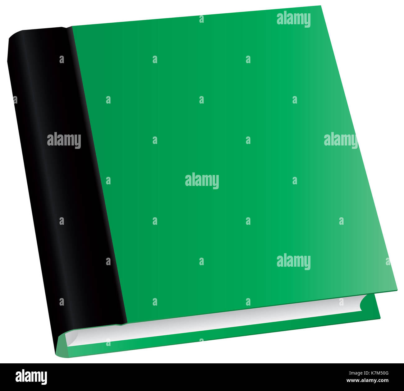Illustration of classic green book in front view isolated on white ...