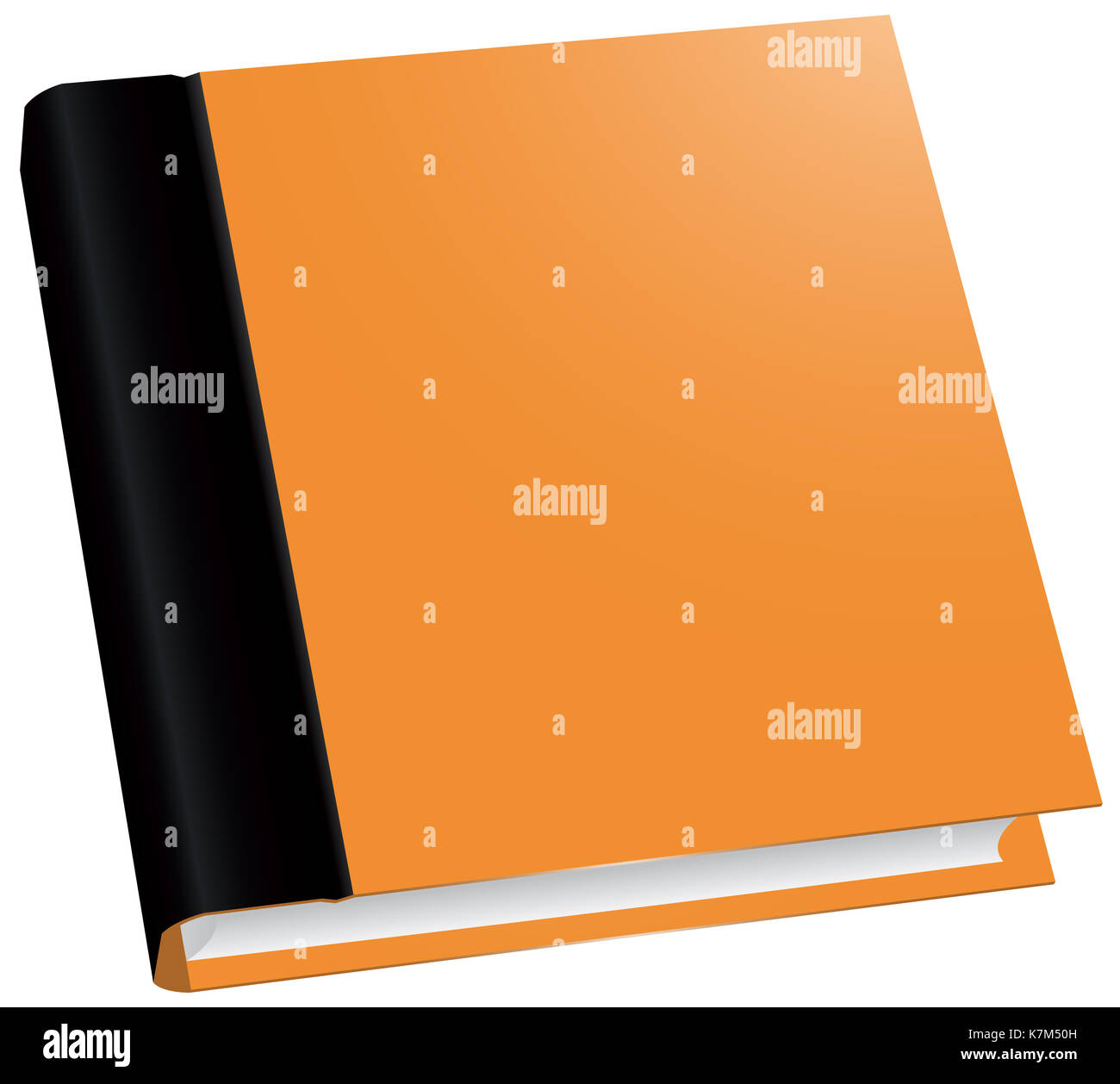 Illustration of classic orange book in front view isolated on white ...
