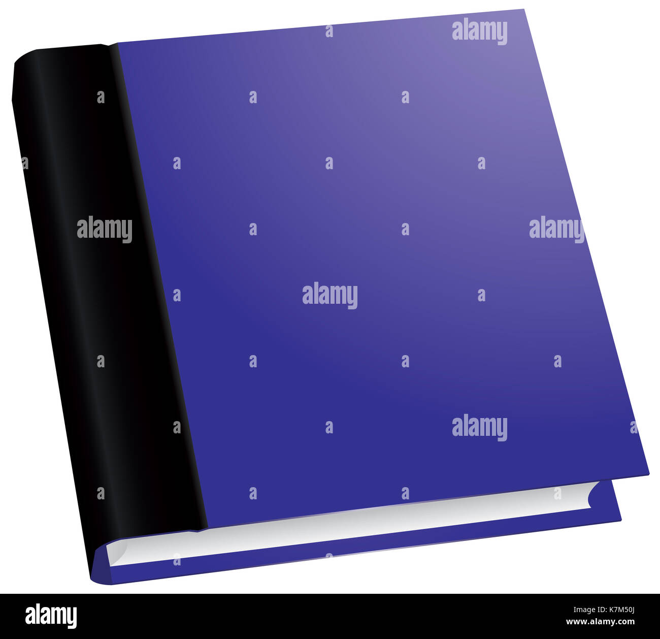 Illustration of classic blue book in front view isolated on white ...