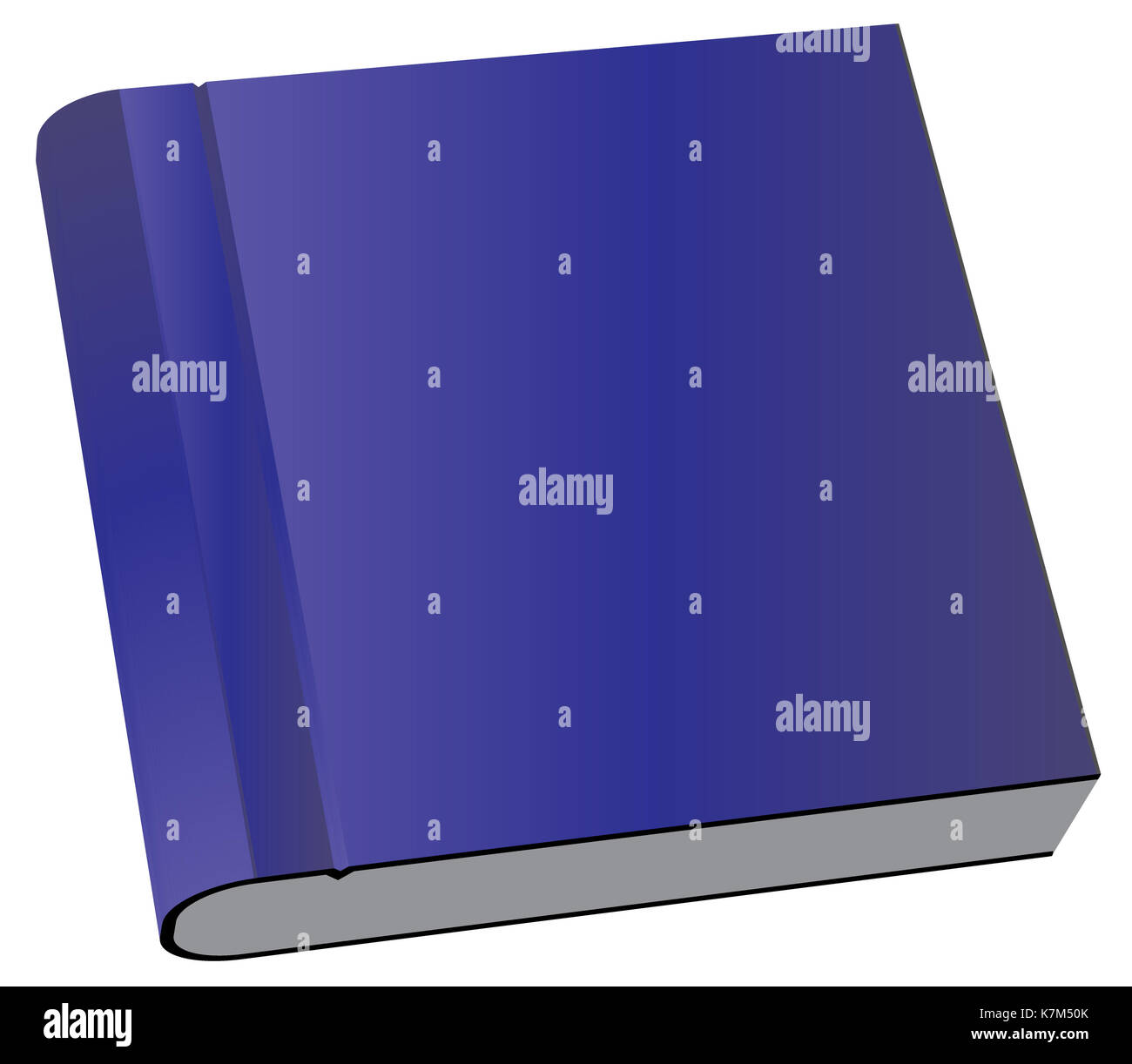 Illustration of classic blue book in front view isolated on white ...