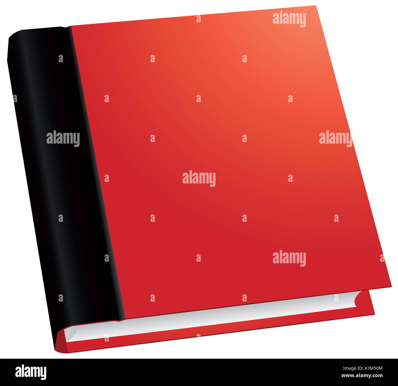 Illustration of classic red book in front view isolated on white ...