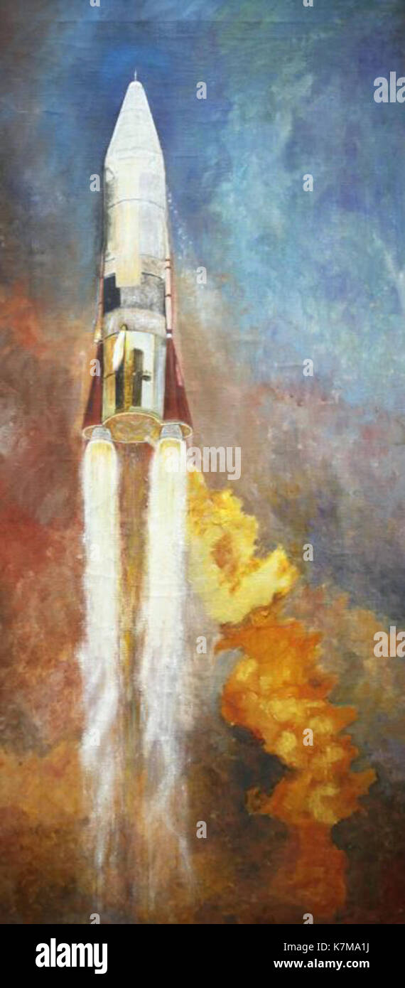 atlas icbm missile gold plaque on bottom of painting states ...