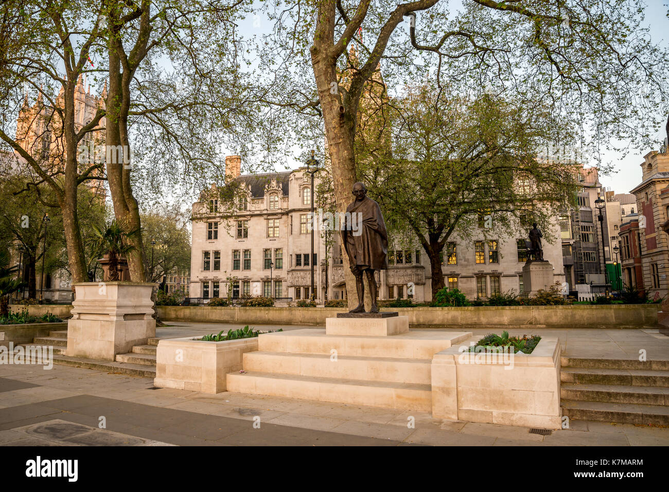 Statue of Mahatma Ghandi in Parliament Square, Westminster, Central ...