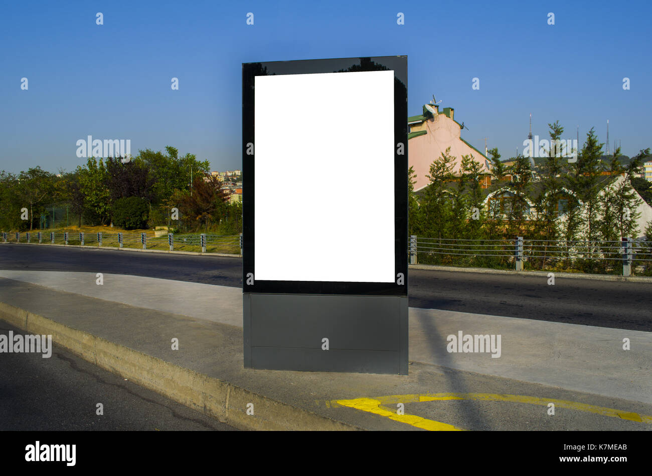 Blank Billboard in traffic Stock Photo - Alamy
