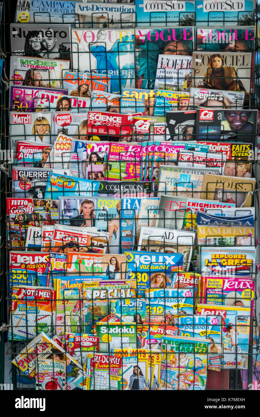 Magazine rack in Athens, Greece Stock Photo - Alamy
