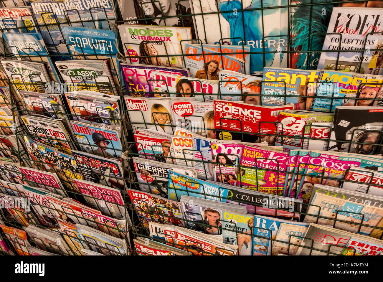 Magazine rack in Athens, Greece Stock Photo - Alamy
