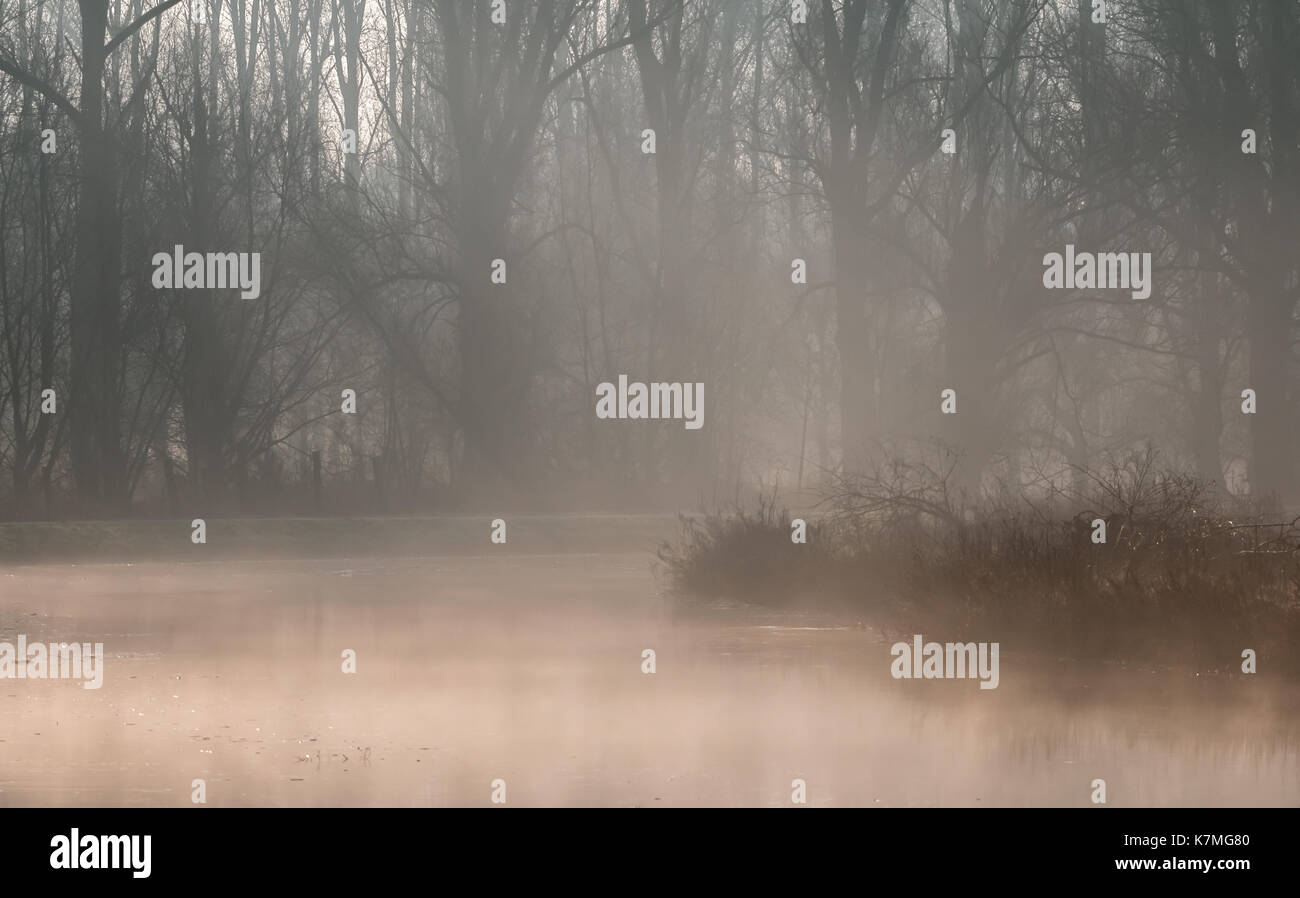 mist over water during the fall Stock Photo - Alamy